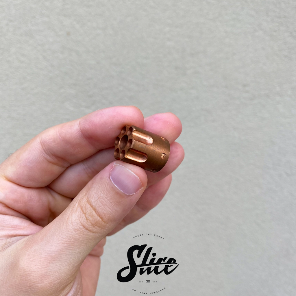 Copper "revolver barrel" bead – SliceFK